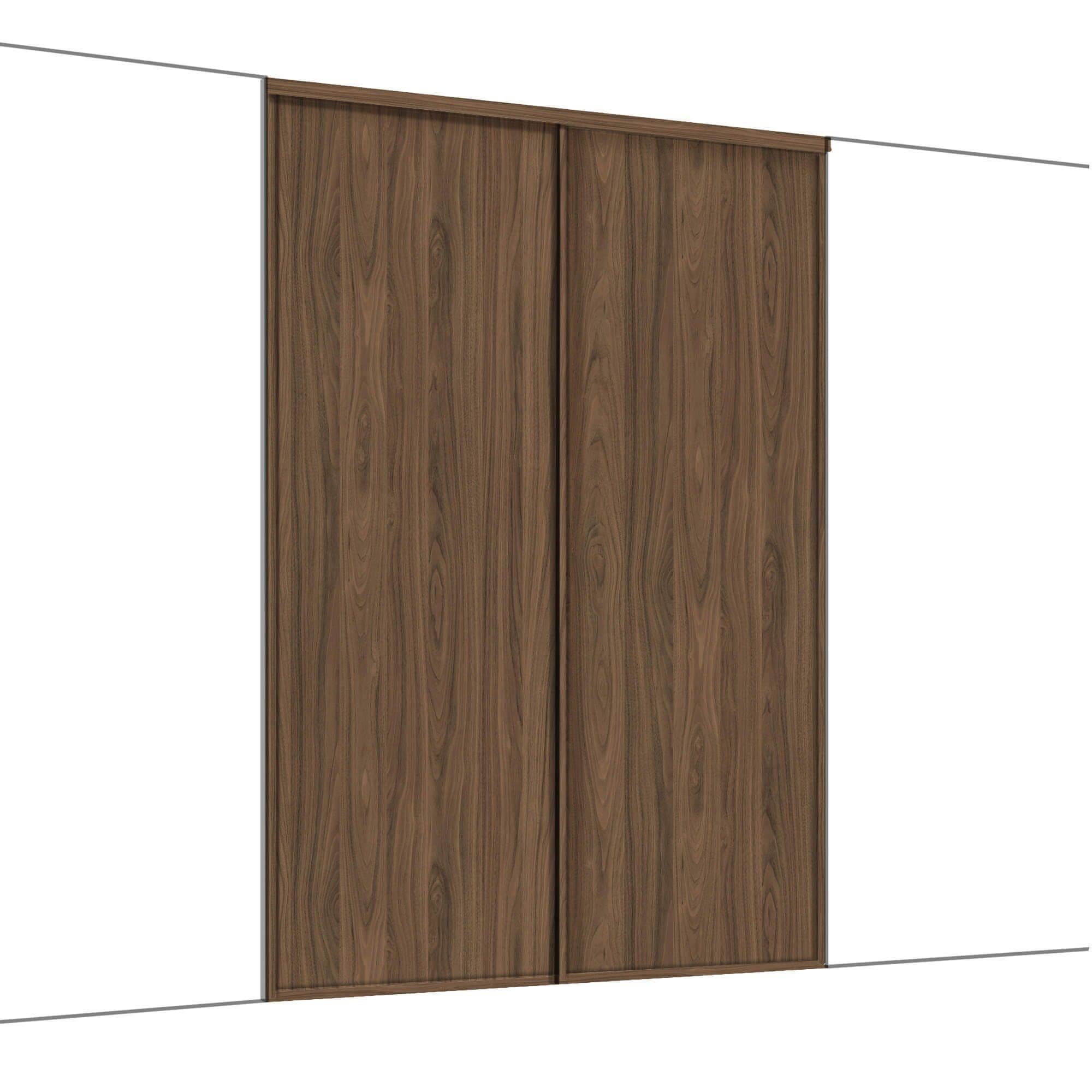 2x Classic 762mm doors and track kit Carini Walnut frame and panel for ...