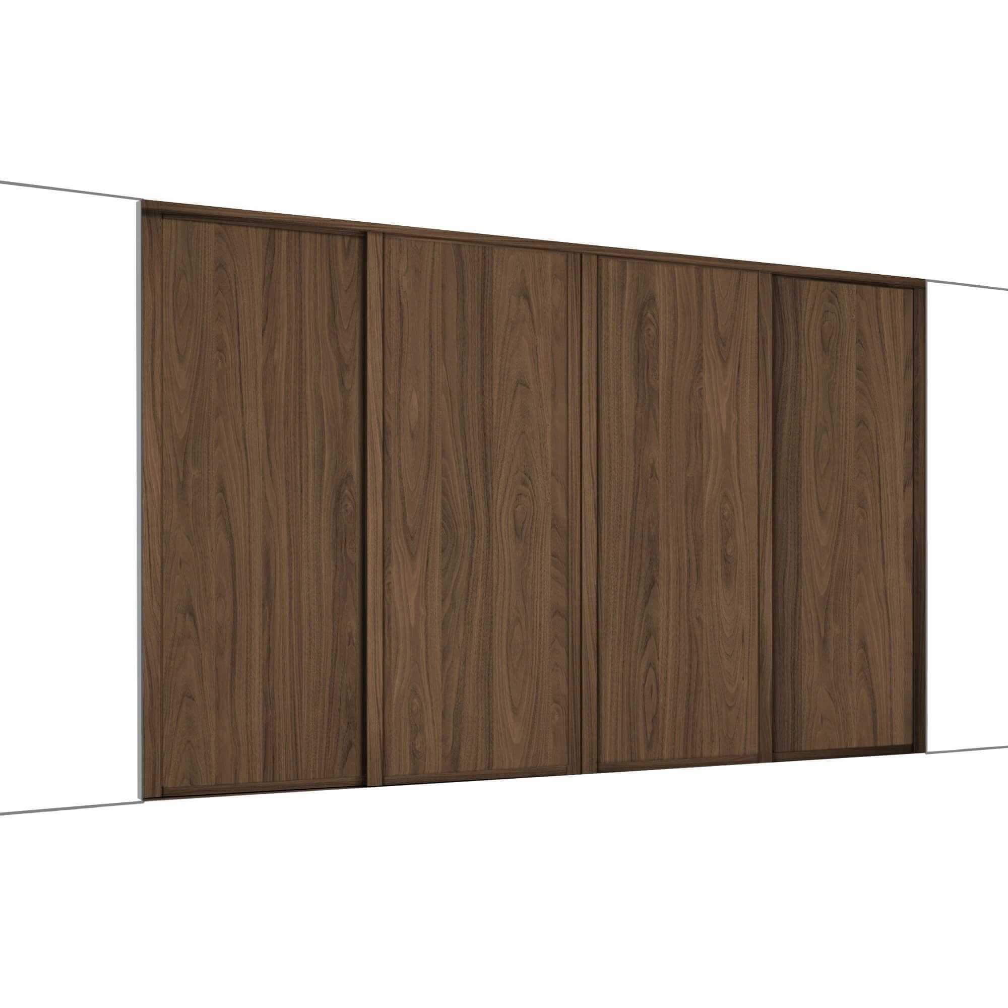 4x Shaker 914mm doors and track kit Carini Walnut frame and panel for ...