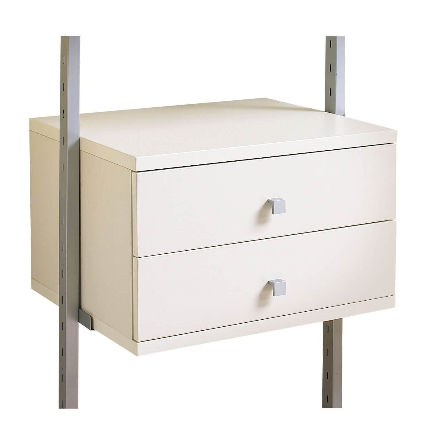 550mm wide Double drawer pack White
