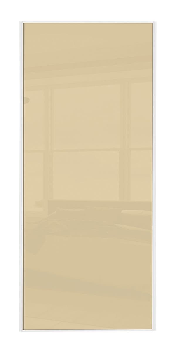 Classic Single panel White frame/ Cream glass panel door