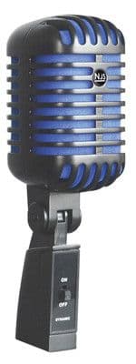 NJS Retro Style Elvis Dynamic Microphone Black with Choice of RED or ...