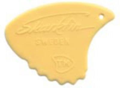 6 GENUINE LANDSTROM SHARKFIN YELLOW MEDIUM GUITAR PICKS / PLECTRUMS