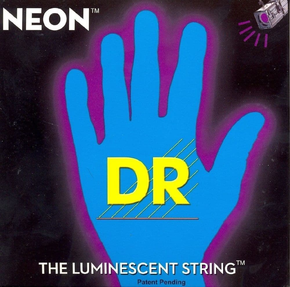 DR NEON NBB5-45 Neon Blue Luminescent / Fluorescent Bass Guitar 5 ...
