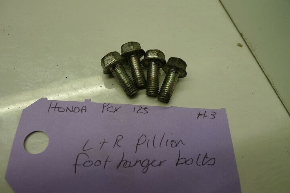 HONDA PCX125 L R PILLION FOOT HANGER BOLTS 3 LOC-F
