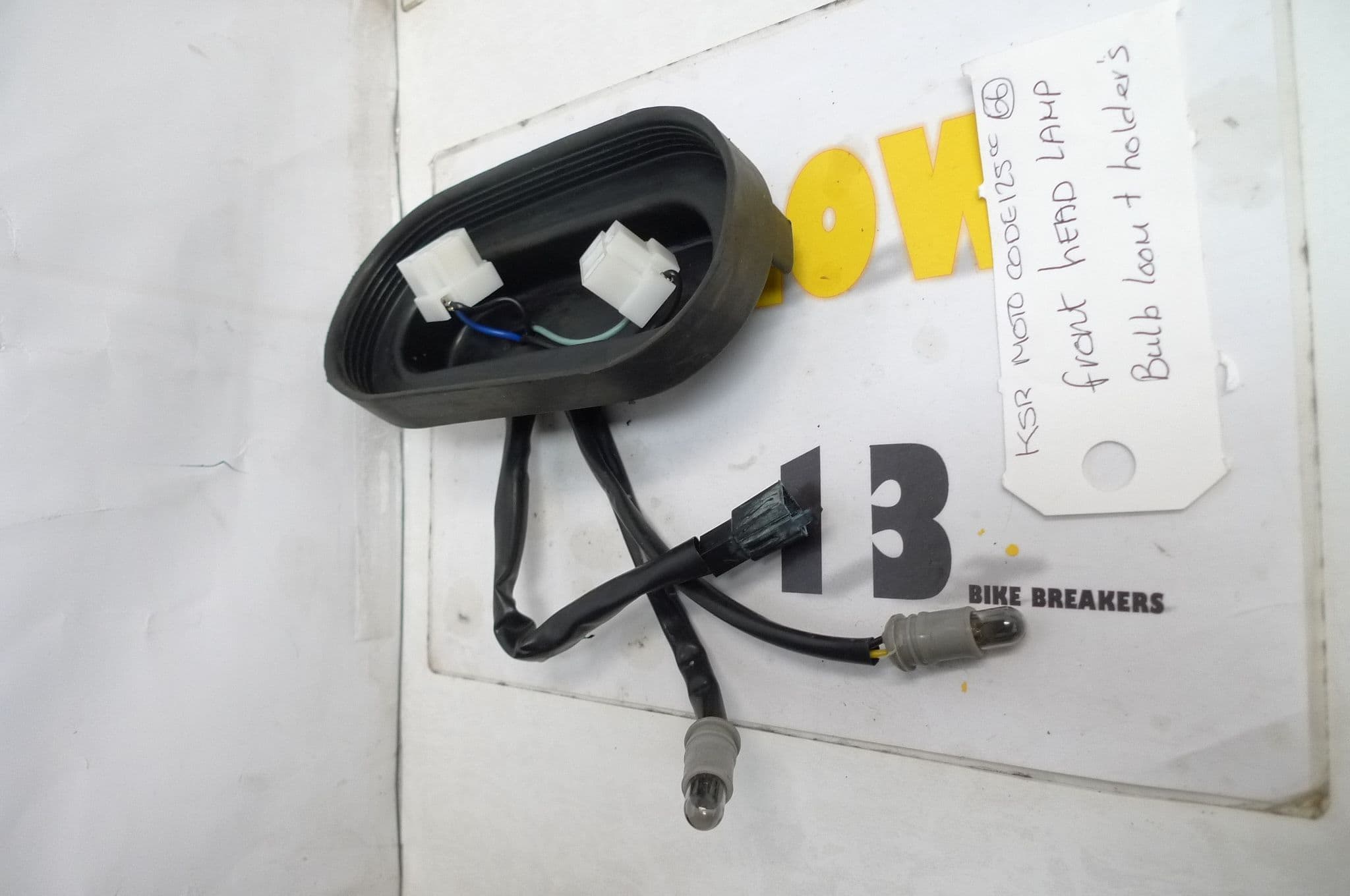 KSR MOTO CODE 125cc BREAKING FRONT HEADLAMP BULB LOOM & HOLDERS LOC-C