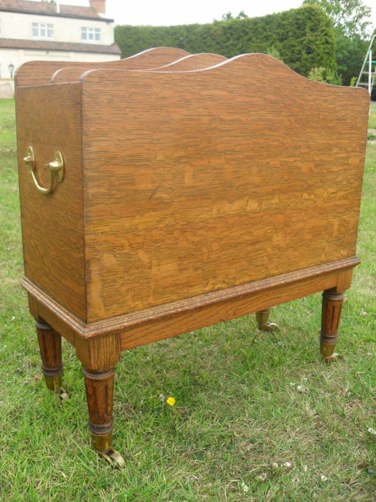 Victorian Oak Magazine Rack/Canterbury