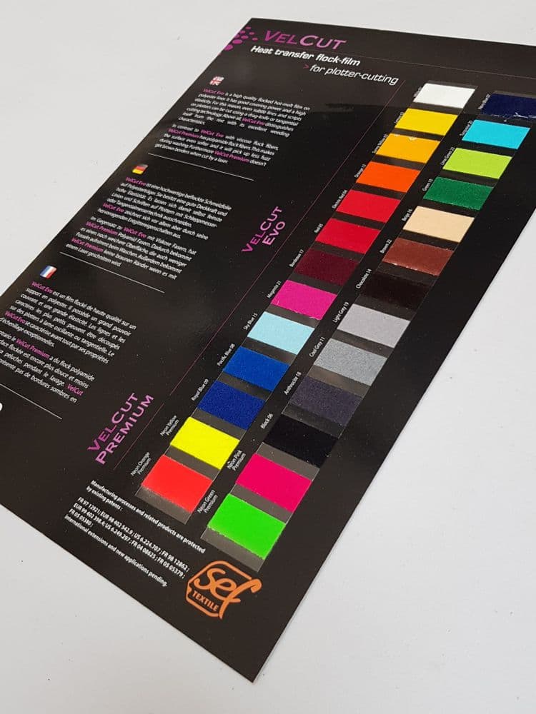 Colour Card for the SEF VelCut Range